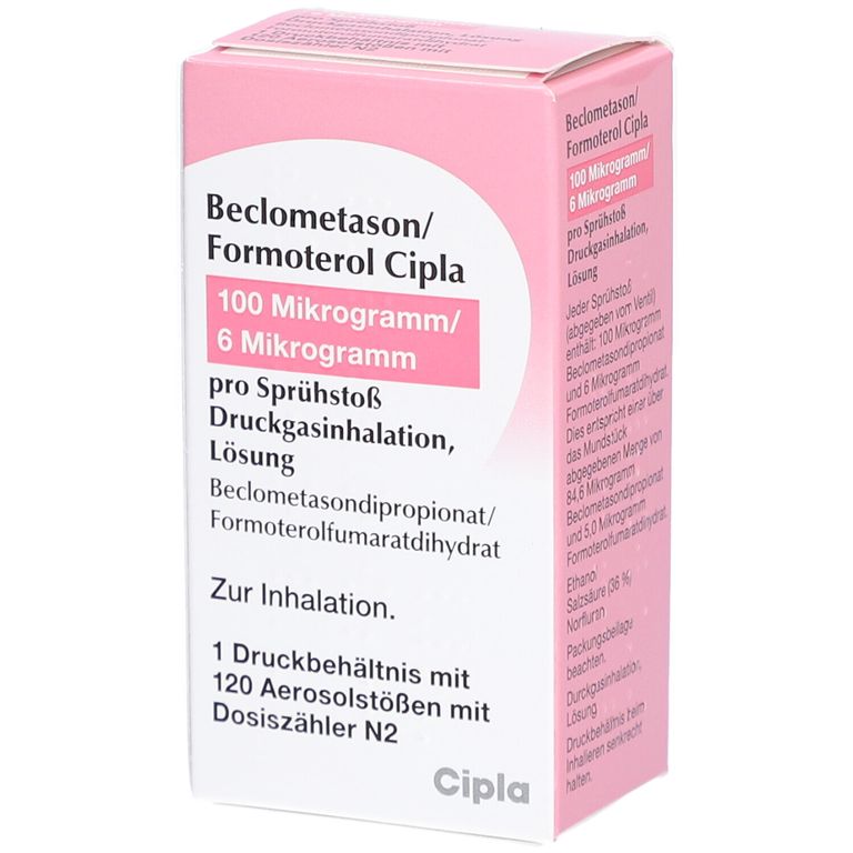 BECLOMETASON/Formoterol Cipla 100/6 µg 120 Hub DOS 1 St mit dem E ...