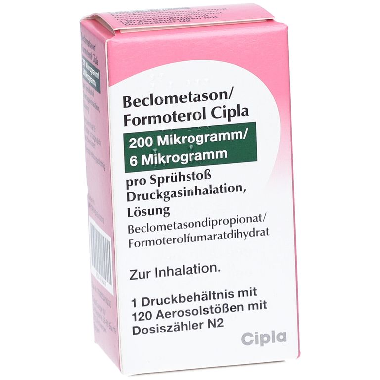 BECLOMETASON/Formoterol Cipla 200/6 µg 120 Hub DOS 1 St mit dem E ...