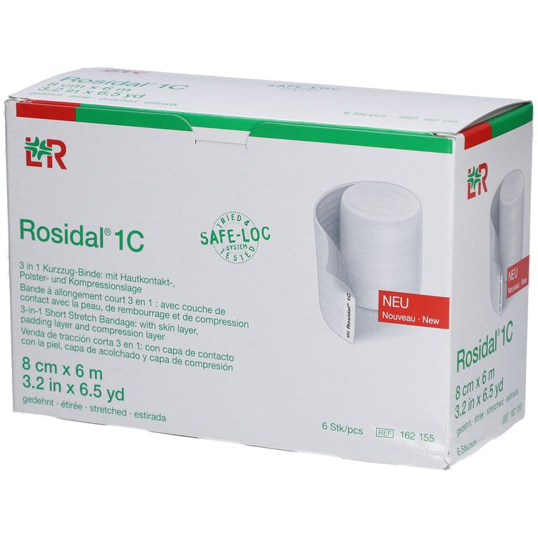 Rosidal® 1C 3-in-1 Kurzzugbinde 8 cm x 6 m 6 St - Shop Apotheke