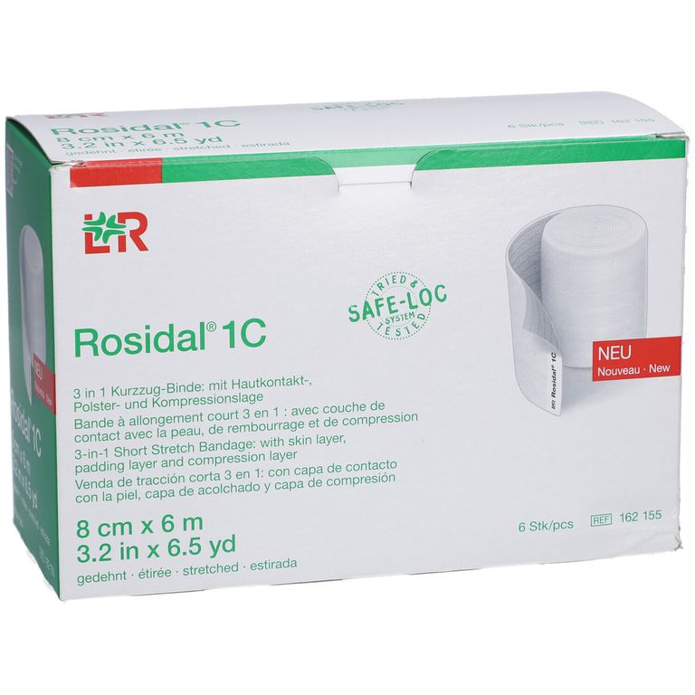 Rosidal® 1C 3-in-1 Kurzzugbinde 8 cm x 6 m 6 St - Shop Apotheke