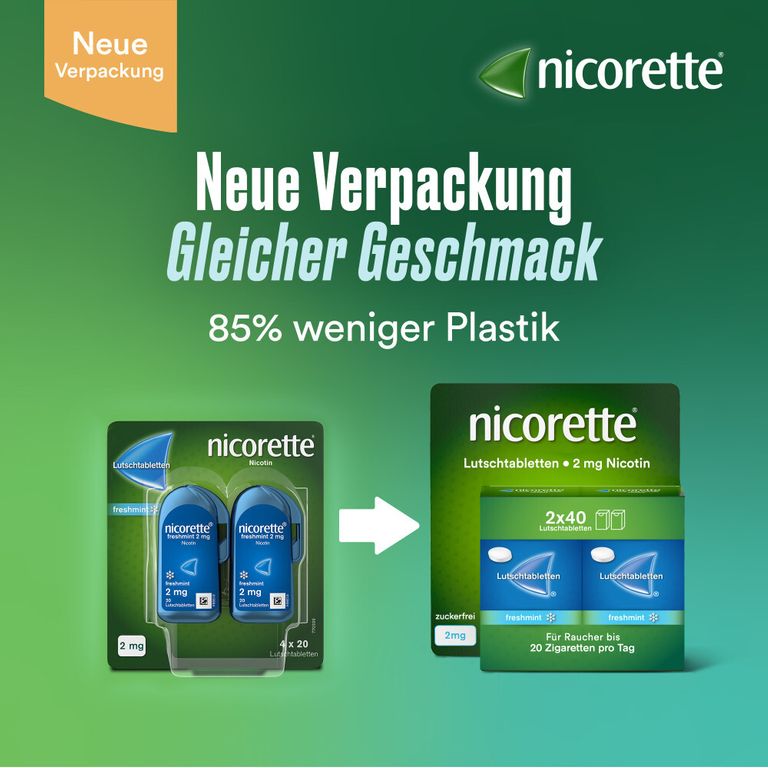 nicorette Lutschtablette freshmint 2 mg Nikotin zum Rauchen aufhören ...