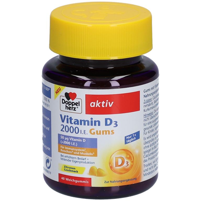 Doppelherz® Aktiv Vitamin D3 2000 IE Gums 40 St - Shop Apotheke