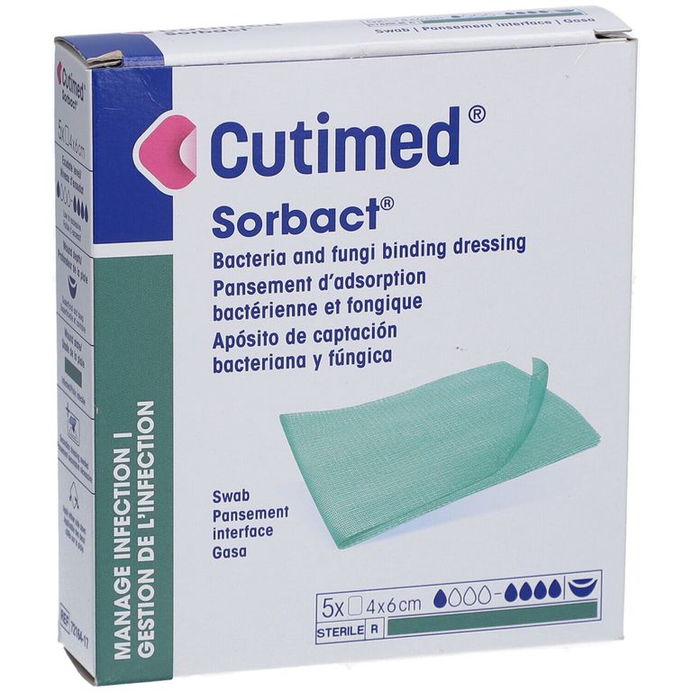 Cutimed® Sorbact® Kompresse 4 x 6 cm 5 St - Shop Apotheke