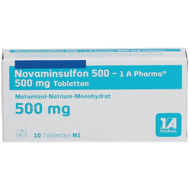 NOVAMINSULFON 500-1A Pharma Tabletten 10 St mit dem E-Rezept kaufen ...