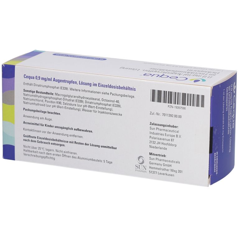 CEQUA 0,9 mg/ml Augentropfen Lsg.i.Einzeldosisbeh. 60 St mit dem E-Rezept kaufen - Shop Apotheke