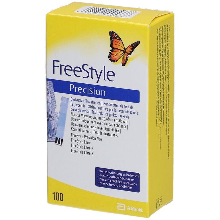 Abbott FreeStyle Precision Blutzucker-Teststreifen 100 St - Shop Apotheke