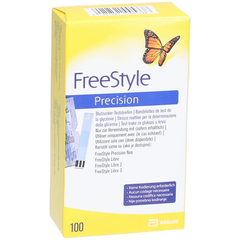 Abbott FreeStyle Precision Blutzucker-Teststreifen 100 St - Shop Apotheke