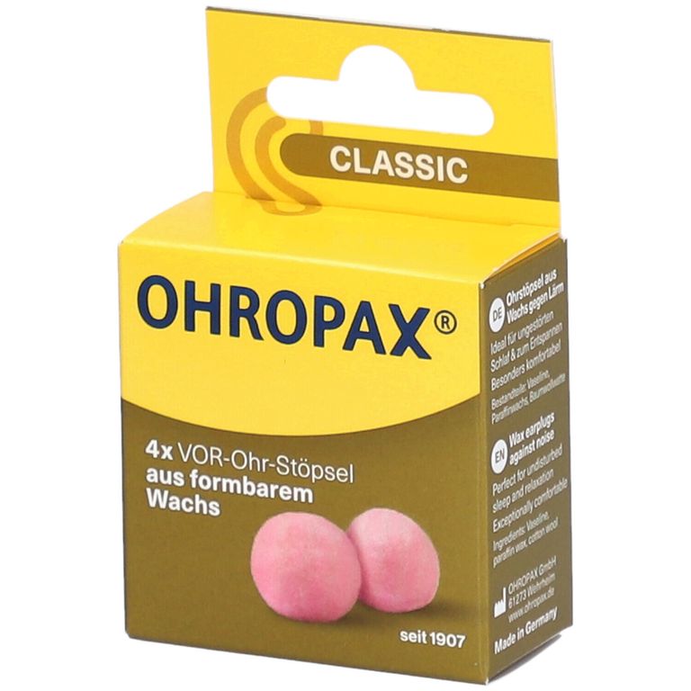 OHROPAX® Classic Wachs Vor-Ohr Stöpsel 4 St - Shop Apotheke