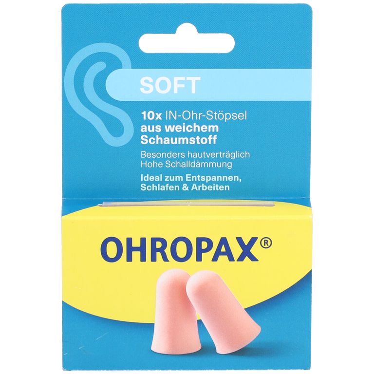 OHROPAX® Soft – Ohrstöpsel aus Schaumstoff 10 St - Shop Apotheke