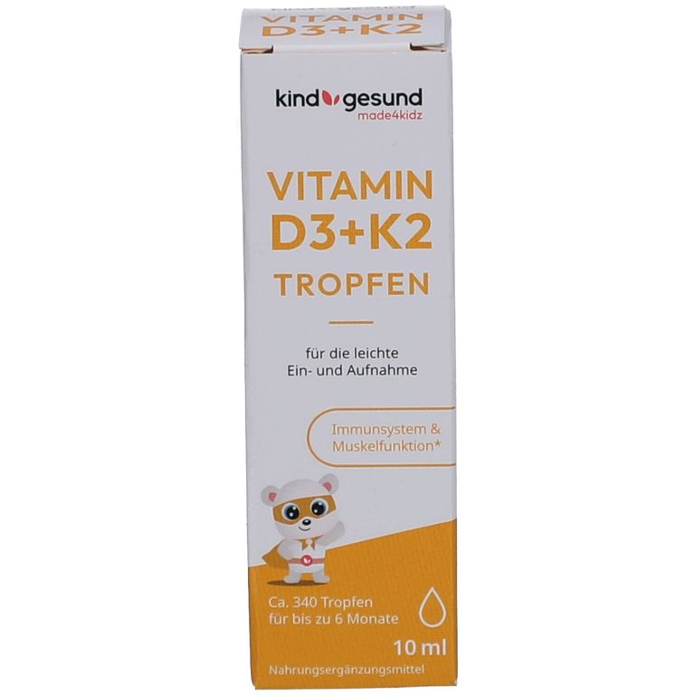 kindgesund Vitamin D3+K2 Tropfen für Kinder 10 ml - Shop Apotheke