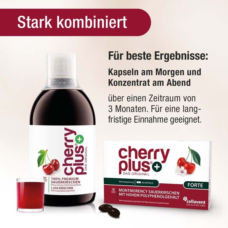 Cherry PLUS Forte Sauerkirschsaft Kapseln für den Akutfall 60 St - Shop ...