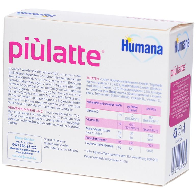 Humana piùlatte – Stillbegleitung mit Bockshornklee, Vitaminen ...