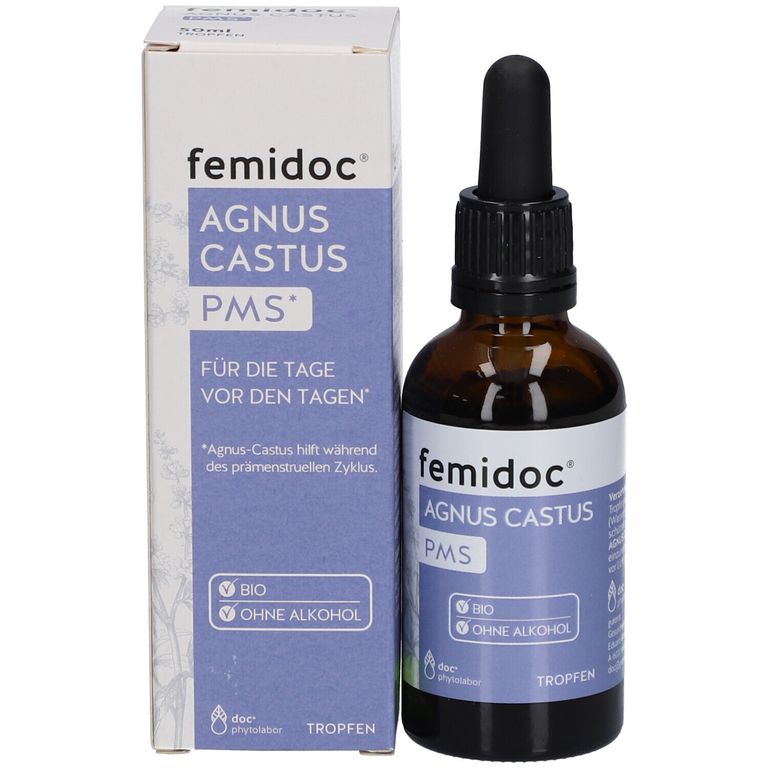 femidoc® AGNUS CASTUS PMS Tropfen bio 50 ml - Shop Apotheke