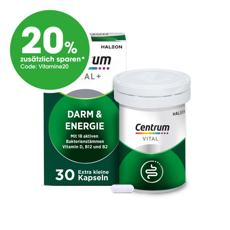 Centrum Vital+ Darm & Energie Kapseln: Vitamine für Darm², Vitalität¹ ...