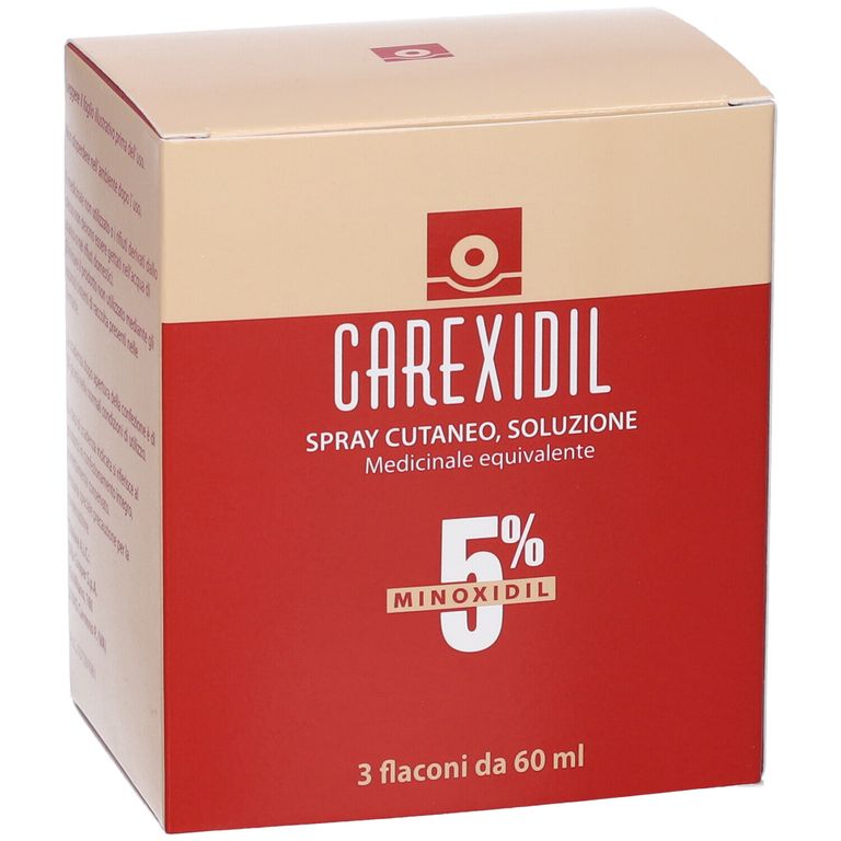 CAREXIDIL 5% Spray Cutaneo, Soluzione 3x60 ml - Redcare
