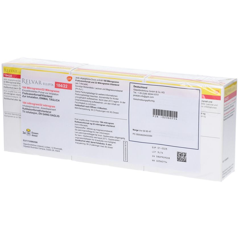 RELVAR® ELLIPTA® 184 Mikrogramm/22 Mikrogramm 3x30 St - shop-apotheke.com