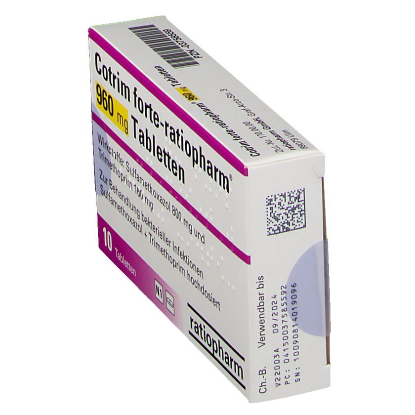 Cotrim forte-ratiopharm® 960 mg 10 St - shop-apotheke.com