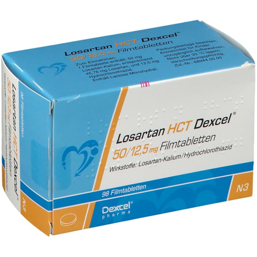 Losartan HCT Dexcel® 50/12,5 mg 98 St - shop-apotheke.com