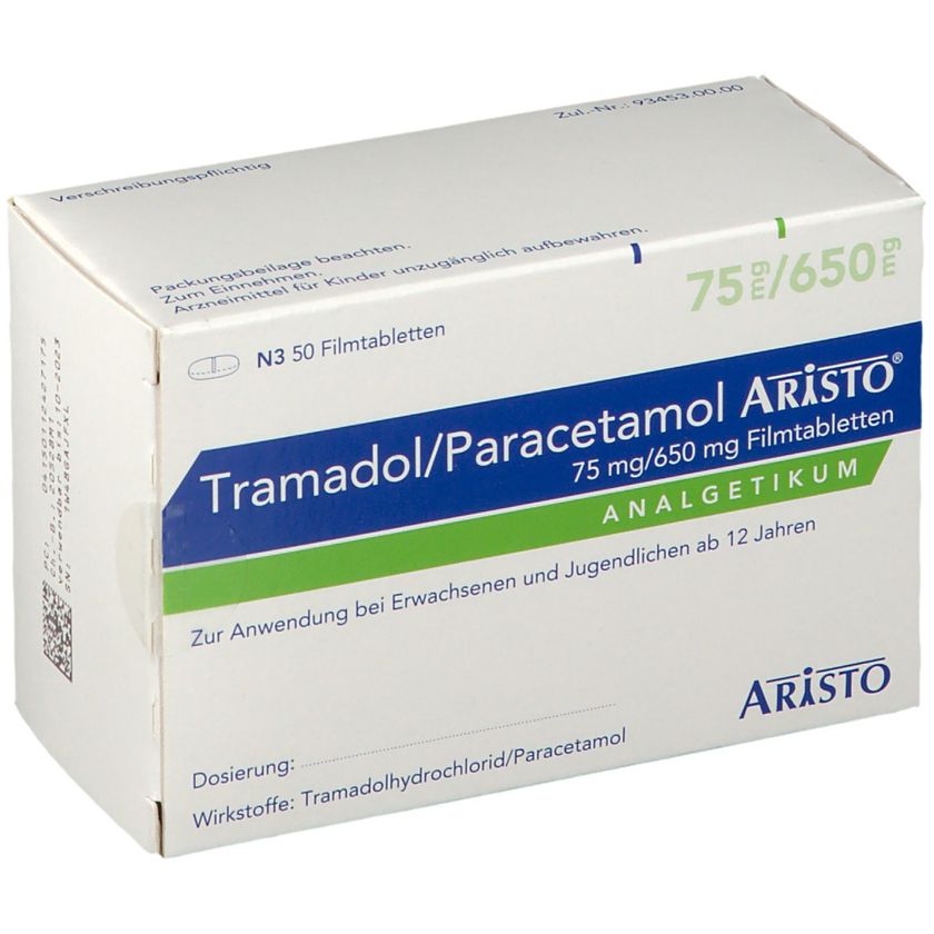 Tramadol/Paracetamol Aristo® 75 mg/650 mg 50 St - shop-apotheke.com