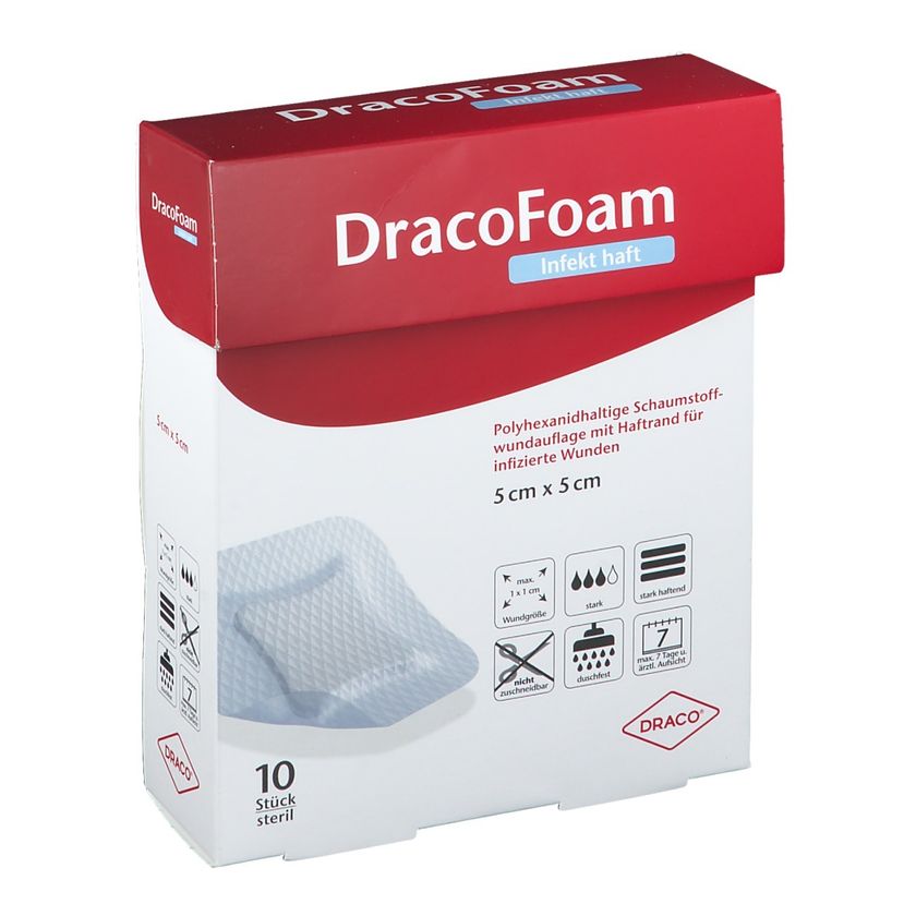 DracoFoam Infekt haft steril 5 x 5 cm 10 St - shop-apotheke.com