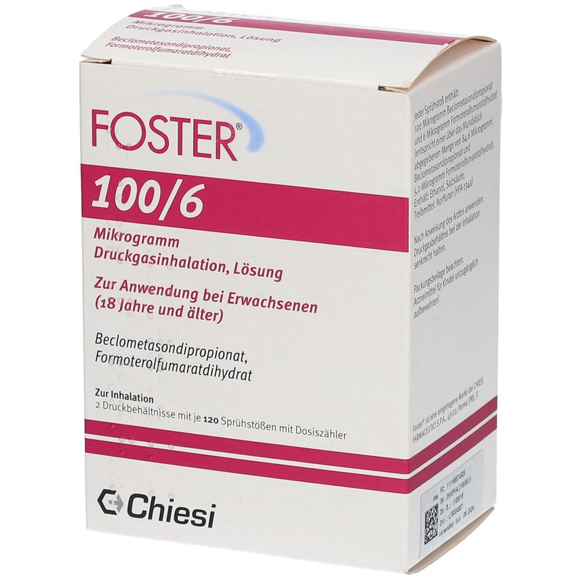 Foster 100/6 µg 120 Hub Dosieraerosol 2 St - shop-apotheke.com