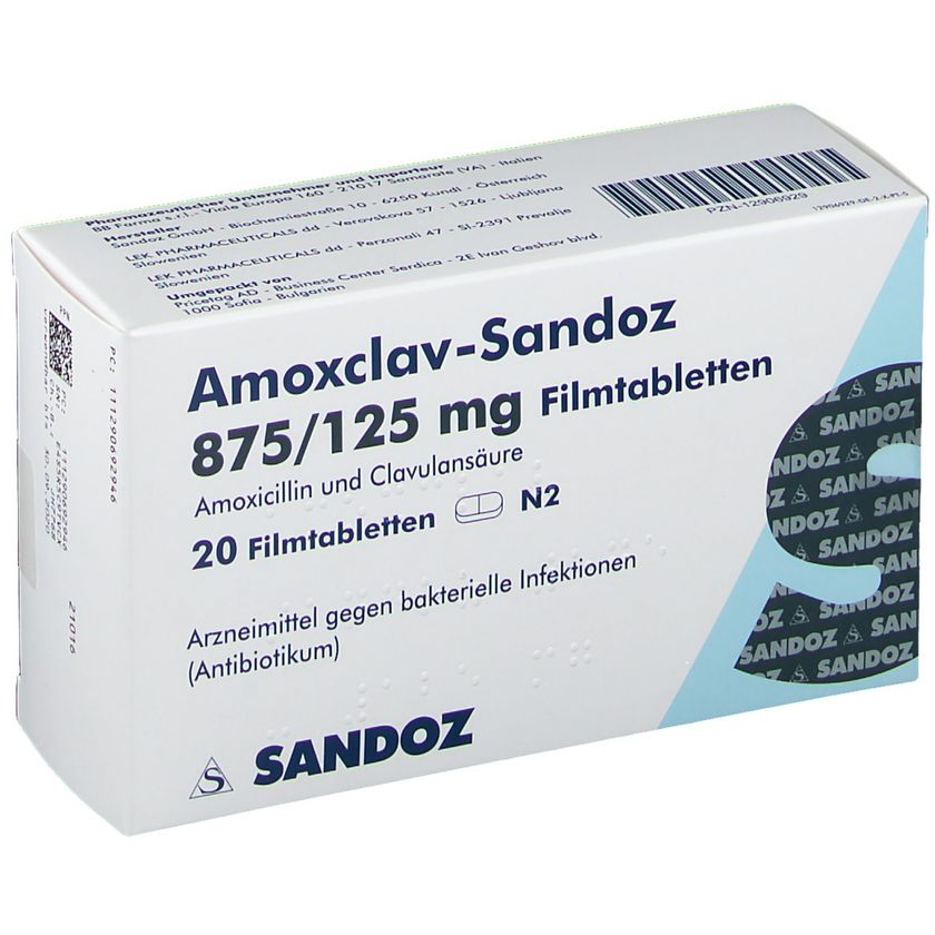 Amoxclav Sandoz® 875/125 mg 20 St - shop-apotheke.com