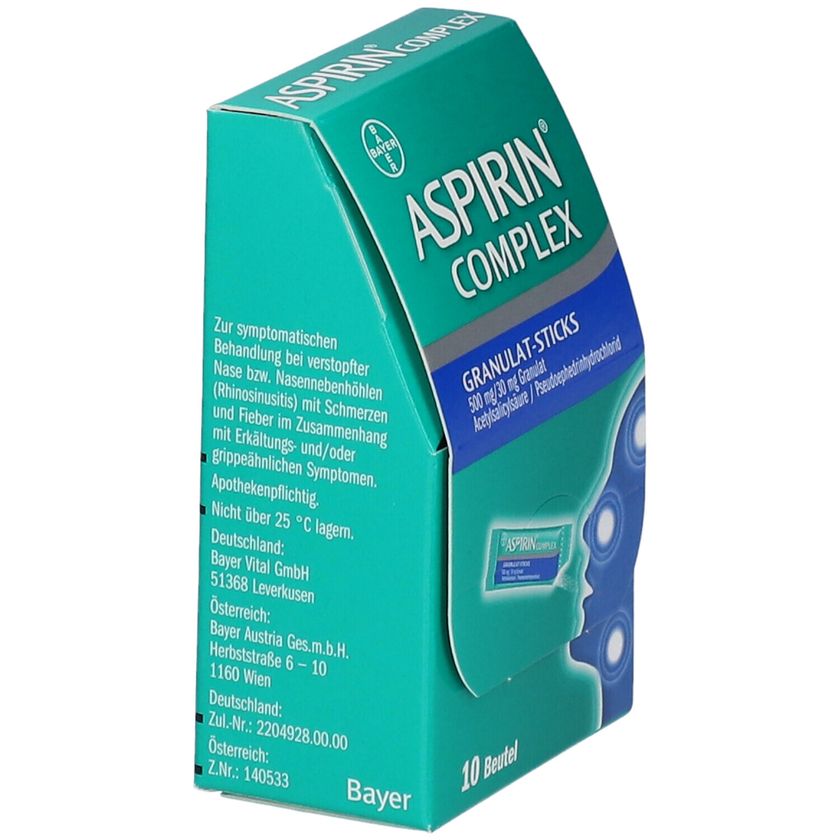 ASPIRIN® COMPLEX Granulat-Sticks 500mg/30 mg 10 St - shop-apotheke.com