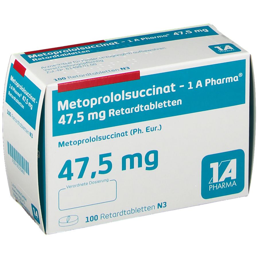 Metoprololsuccinat - 1 A Pharma® 47,5 mg 100 St - shop-apotheke.com