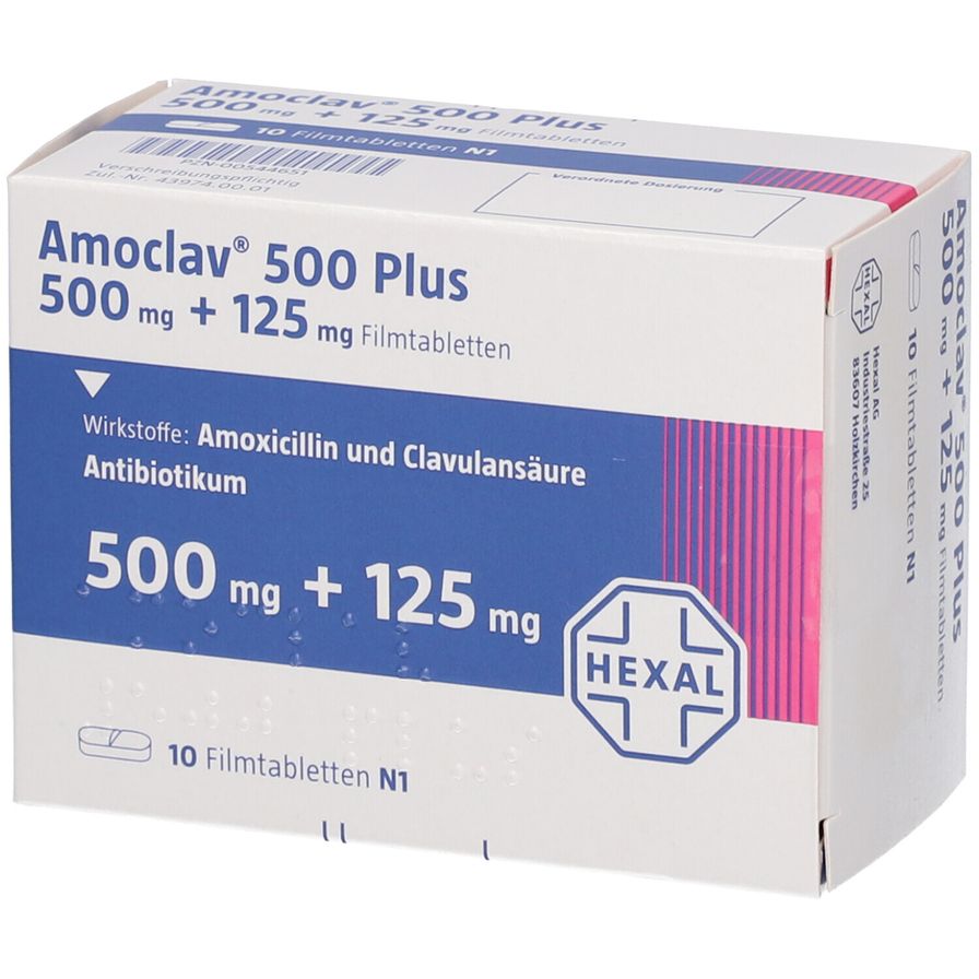 Amoclav® 500 Plus 500 mg + 125 mg 10 St - shop-apotheke.com