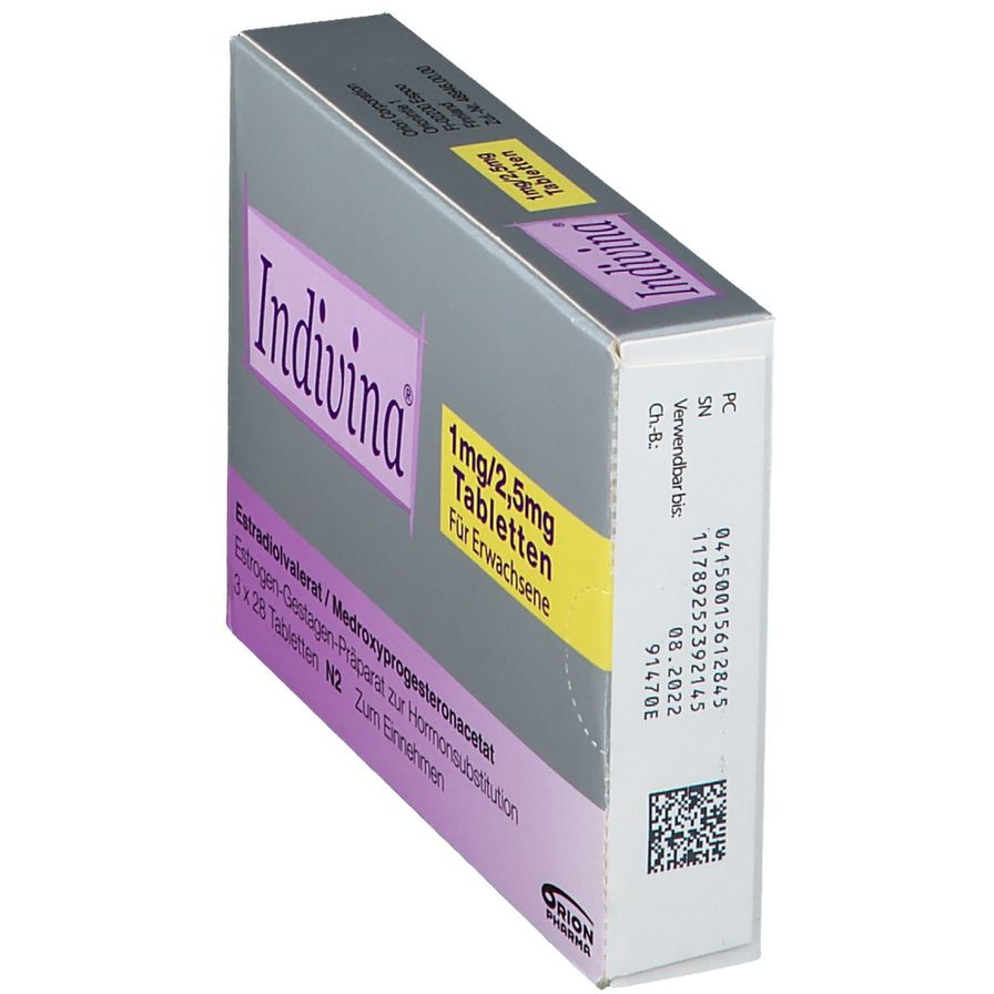 Indivina® 1 mg/2,5 mg 3x28 St - shop-apotheke.com