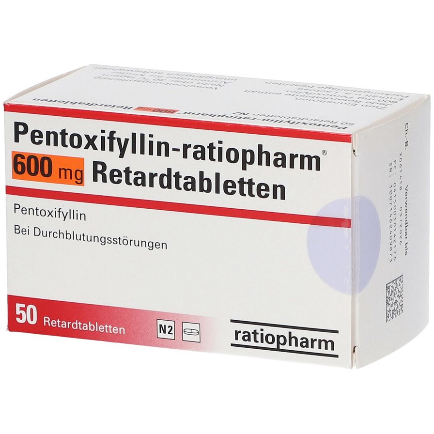 Pentoxifyllin-ratiopharm® 600 mg 50 St - shop-apotheke.com
