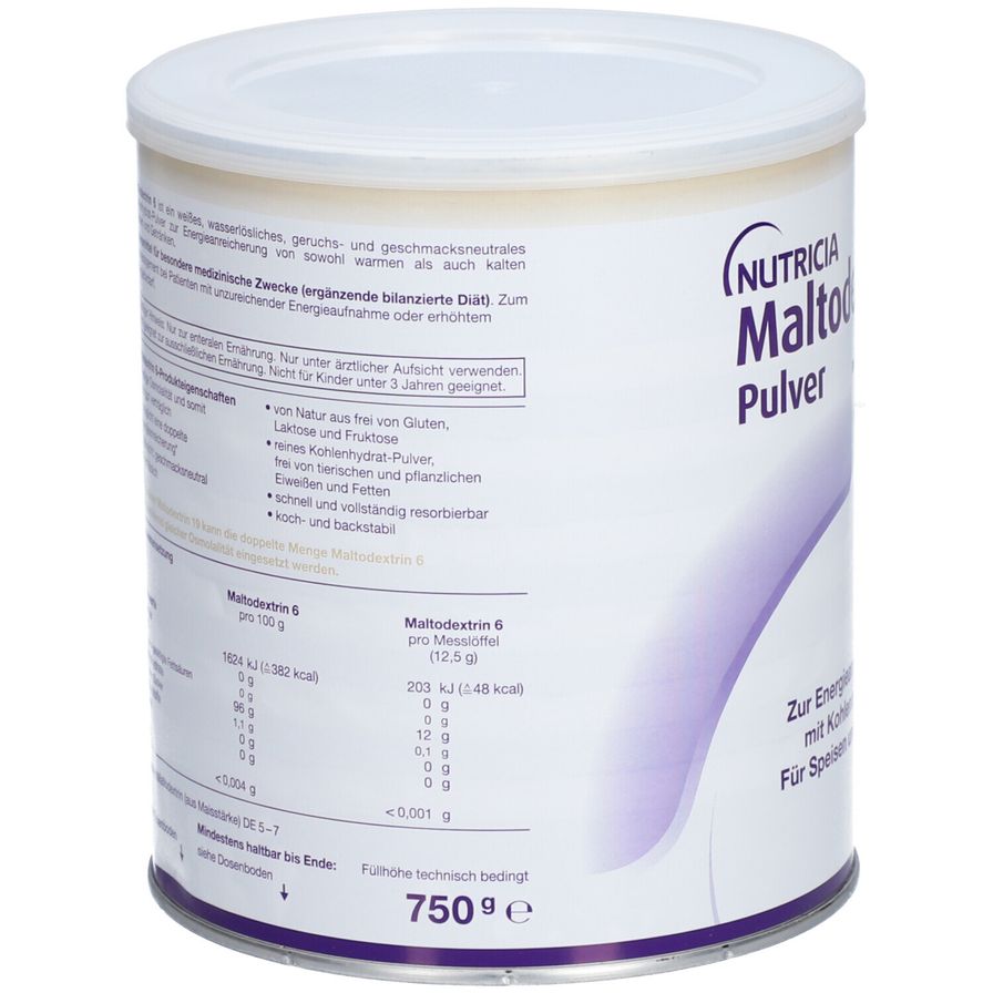 Maltodextrin 6 Pulver zur Energieanreicherung; geschmacksneutral 750 g ...