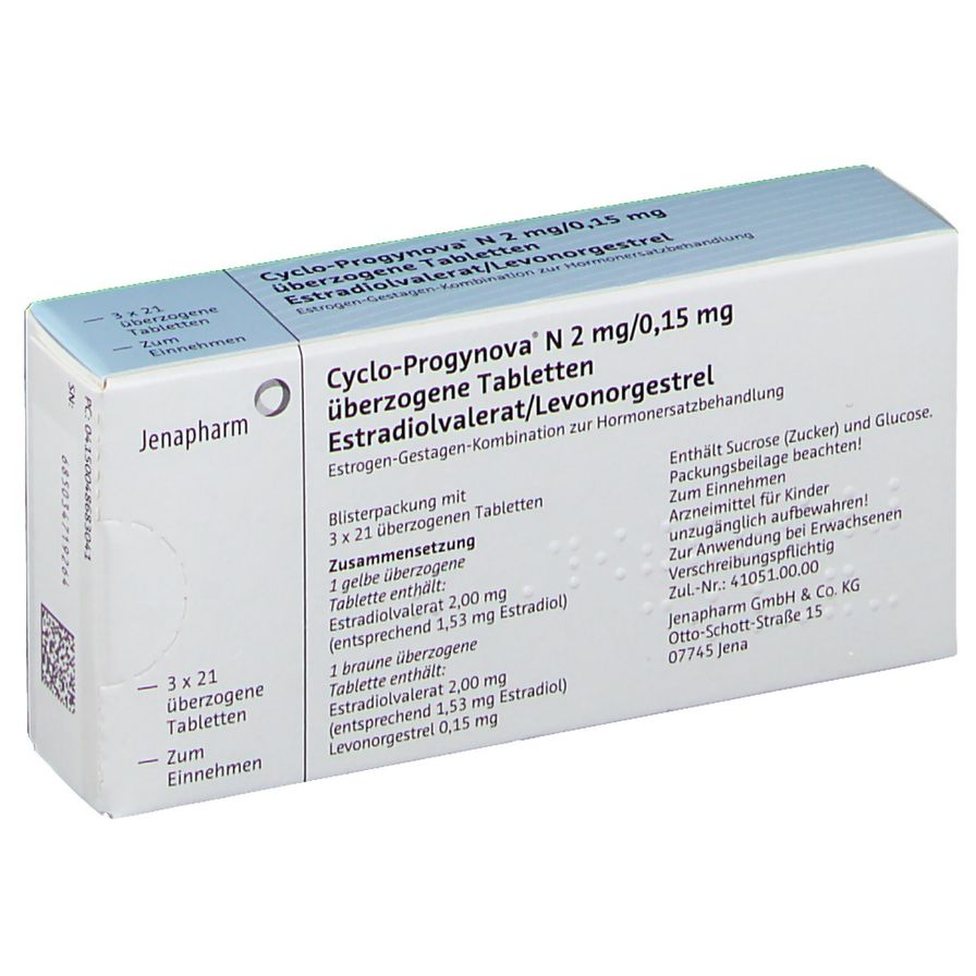 Cyclo-Progynova® N 2 mg/0,15 mg 3x21 St - shop-apotheke.com