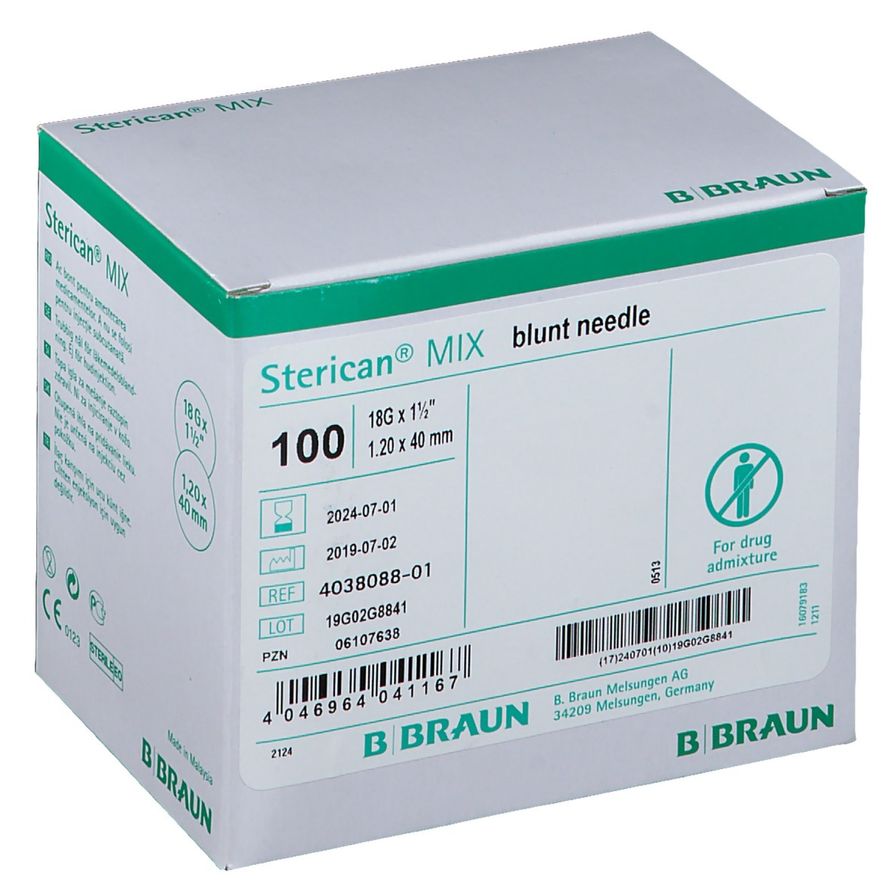 Sterican® Kanülen stumpf 18G / 1,2 x 40 mm 100 St - shop-apotheke.com