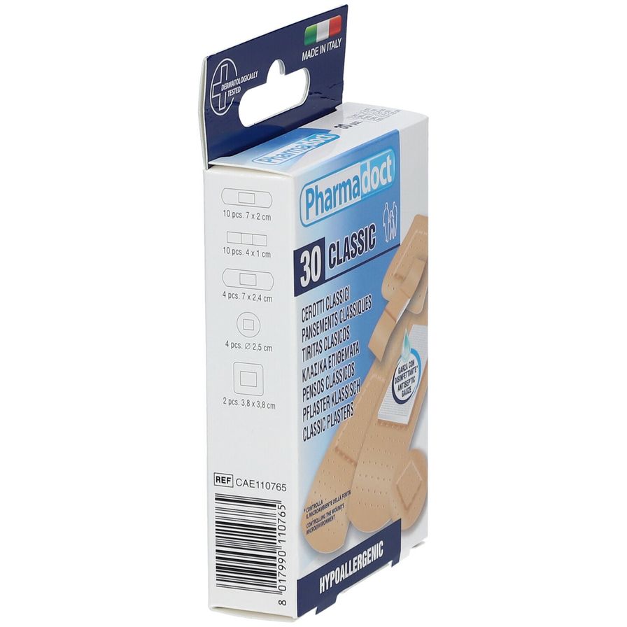 Pharmadoct Pflaster klassisch mit antiseptischer Auflage 5 Größen 30 St ...