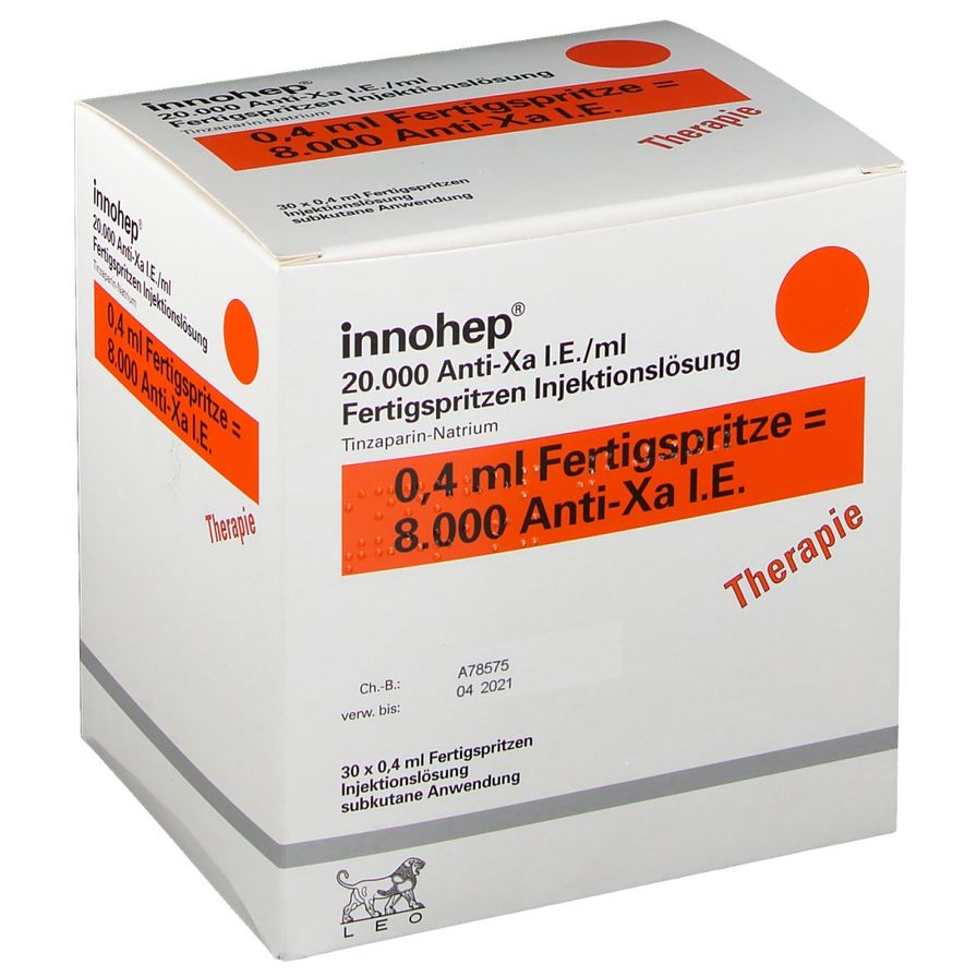 Innohep® 20.000 Anti-Xa I.E./ ml 0,4 ml 30x0,4 ml - shop-apotheke.com