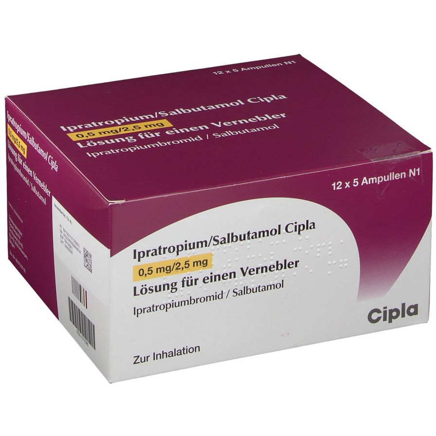 Ipratropium/Salbutamol Cipla 0,5 mg/2,5 mg 60 St - shop-apotheke.com