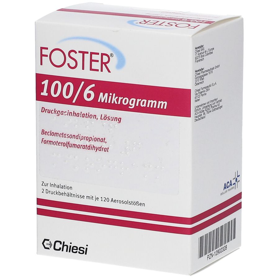 Foster 100/6 µg 120 Hub Dosieraerosol 2 St - shop-apotheke.com