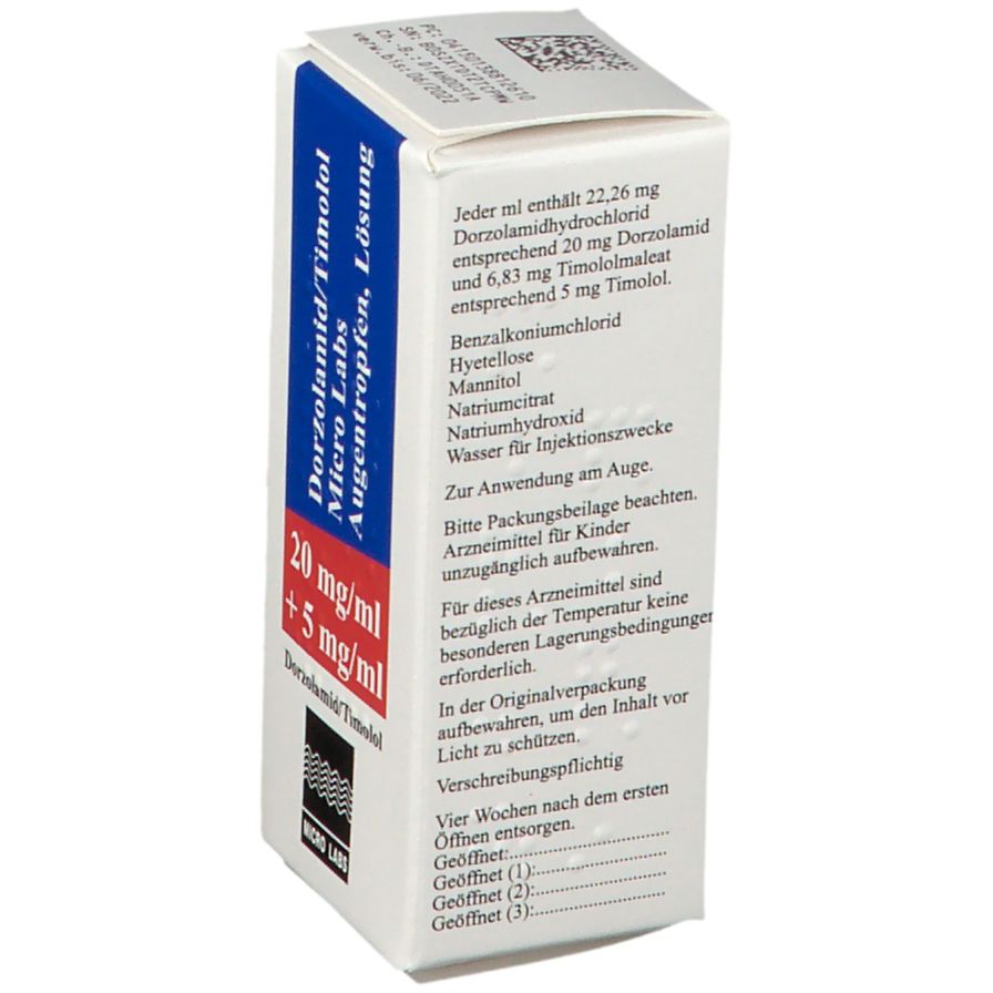 Dorzolamid/Timolol Micro Labs 20 mg/ml + 5 mg/ml 1x5 ml - shop-apotheke.com