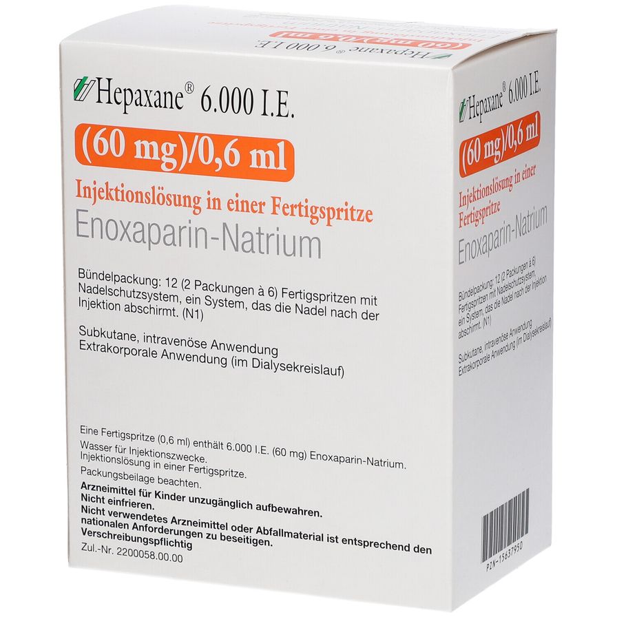 Hepaxane® 6.000 I.E. 60 mg/0,6 ml 12 St - shop-apotheke.com