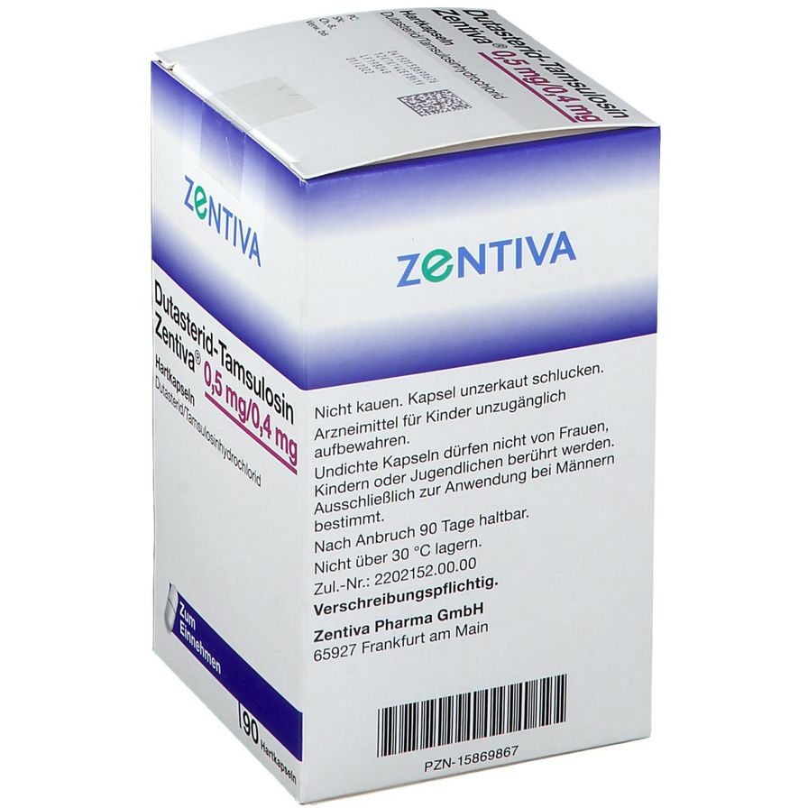 Dutasterid-Tamsulosin Zentiva® 0,5 mg/0,4 mg 90 St - shop-apotheke.com