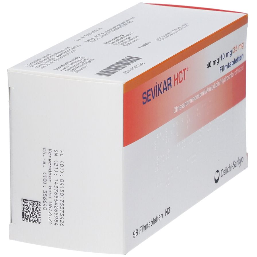 SEVIKAR HCT 40 mg/10 mg/25 mg Filmtabletten 98 St - shop-apotheke.com