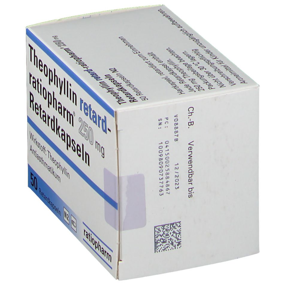 Theophyllin retard-ratiopharm® 250 mg 50 St - shop-apotheke.com