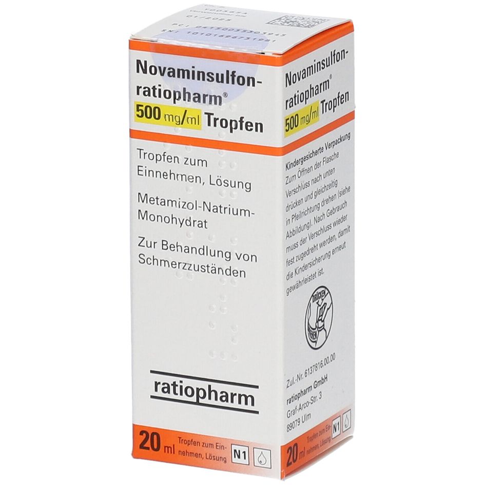 Novaminsulfon-ratiopharm® 500 mg/ml Tropfen 20 ml - shop-apotheke.com