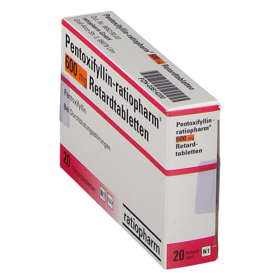 Pentoxifyllin-ratiopharm® 600 mg 20 St - shop-apotheke.com