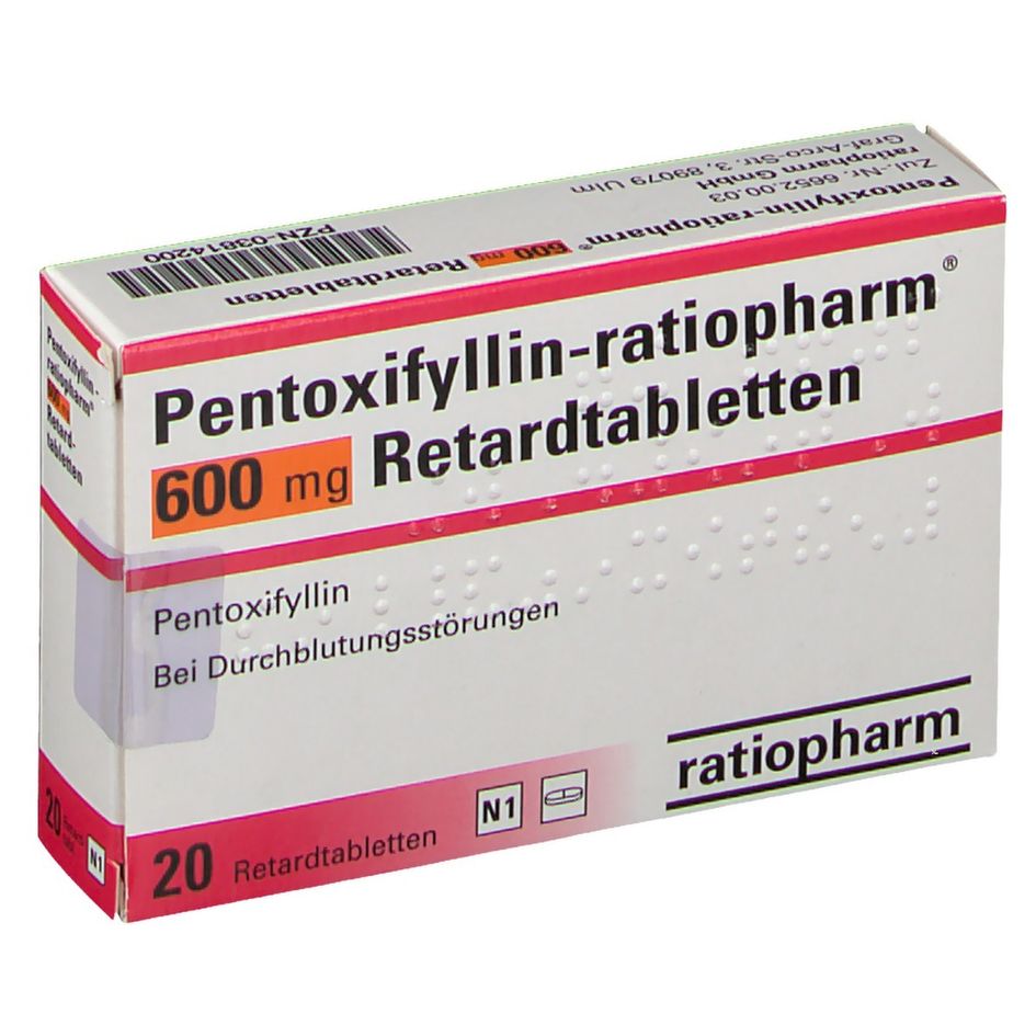 Pentoxifyllin-ratiopharm® 600 mg 20 St - shop-apotheke.com