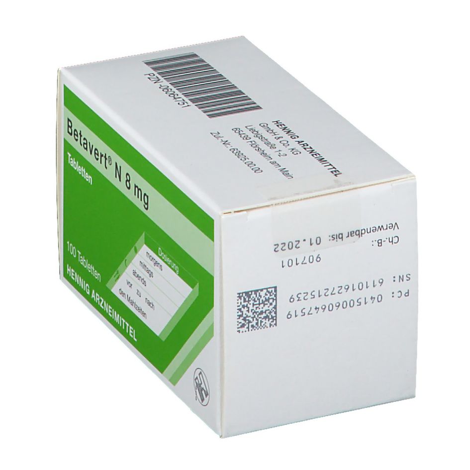 Betavert® N 8 mg 100 St - shop-apotheke.com