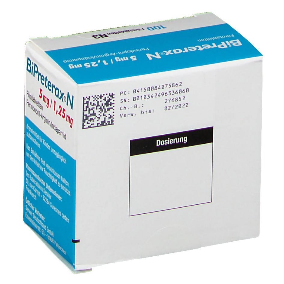 BiPreterax® N 5 mg/1,25 mg 100 St - shop-apotheke.com