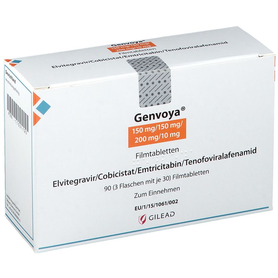 Genvoya® 150 mg/150 mg/200 mg/10 mg 3x30 St - shop-apotheke.com