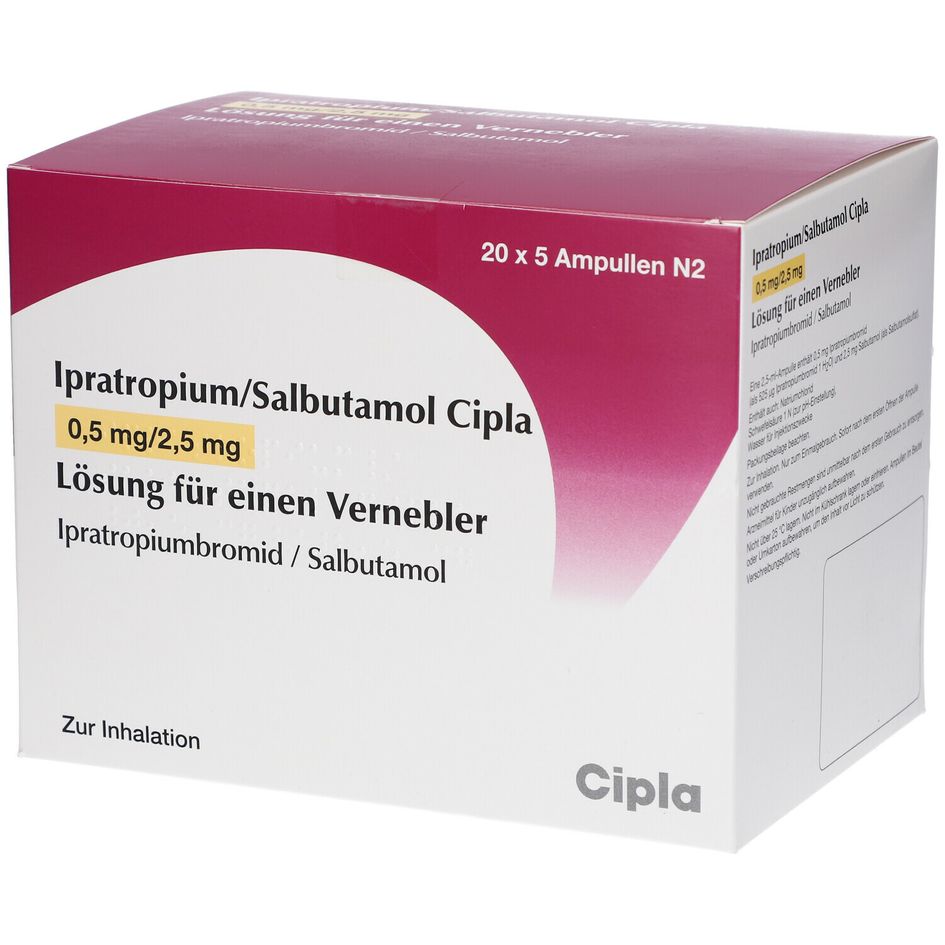 Ipratropium/Salbutamol Cipla 0,5 mg/2,5 mg 100 St - shop-apotheke.com
